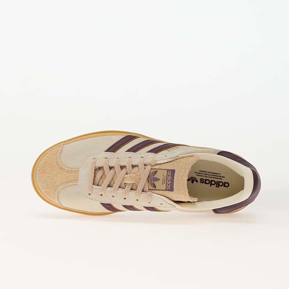 W Adidas Originals Gazelle Bold Cream White Maroon JQ5127 Casual Shoes ...