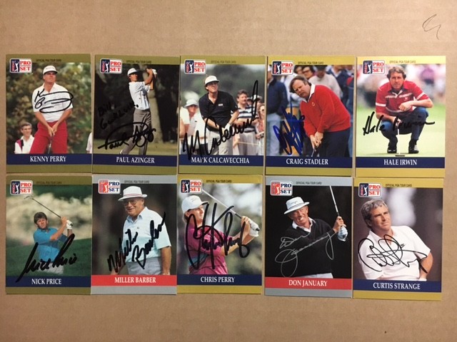 Signed 1990 Pro Set Golf Card Star Lot(10)Stadler,Price,Irwin,Strange ...