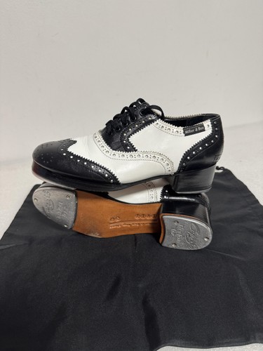 Miller & Ben Tap Shoes Mens Size 9 Black White Jazz Oxford Leather ...