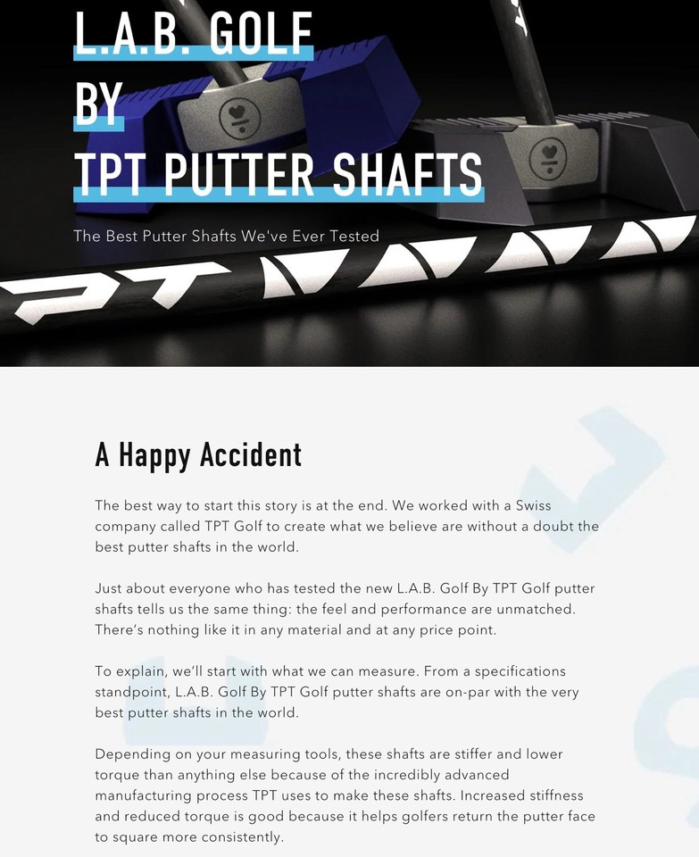 L.A.B Golf OZ.1i w/ Upgraded TPT Shaft Right Handed Putter w/ Cover LAB ...