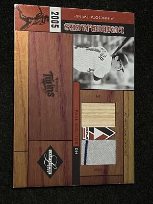 2005 Leaf LIMITED Baseball PAUL MOLITOR LUMBERJACKS DUAL RELIC BAT ...