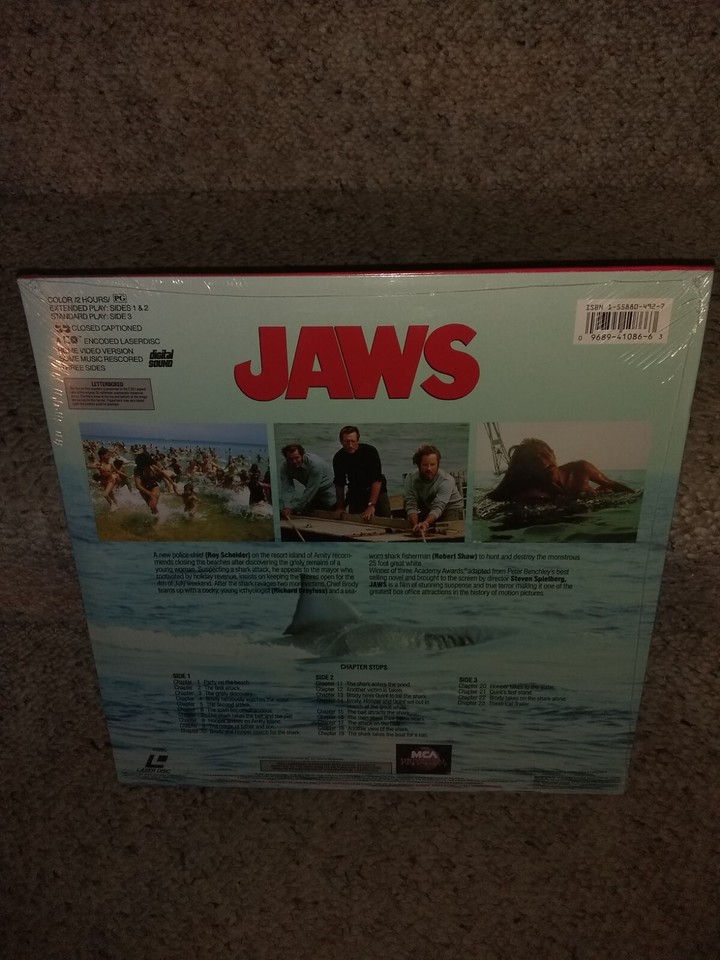 FACTORY SEALED-JAWS 1991 2 Disks Letterboxed Extended Play Digital ...