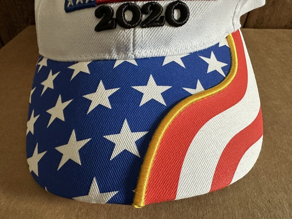 TRUMP 2020 American Flag Stars & Stripes Cap Hat - Red White & Blue ...
