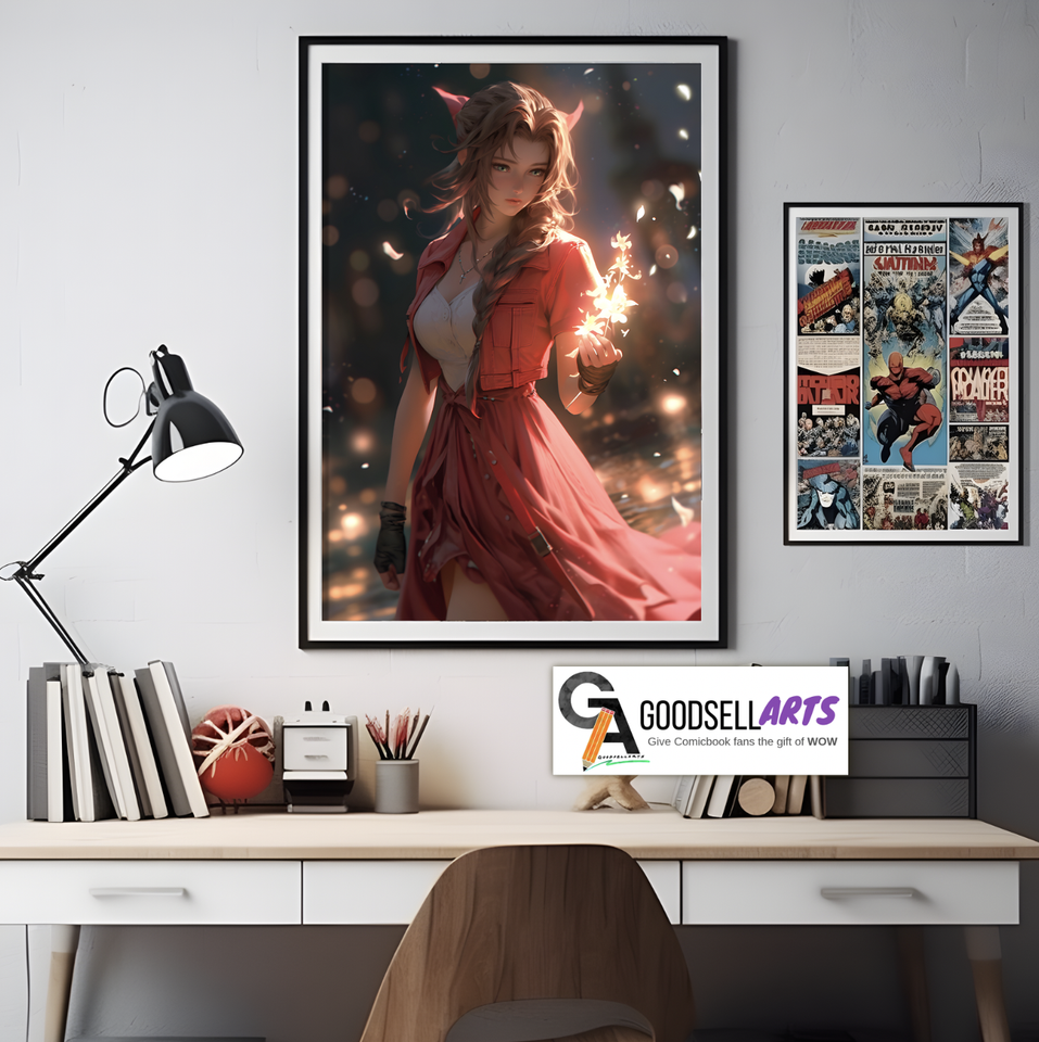 Aerith Final Fantasy Poster | Aerith art print | aerith FF7 | Video ...