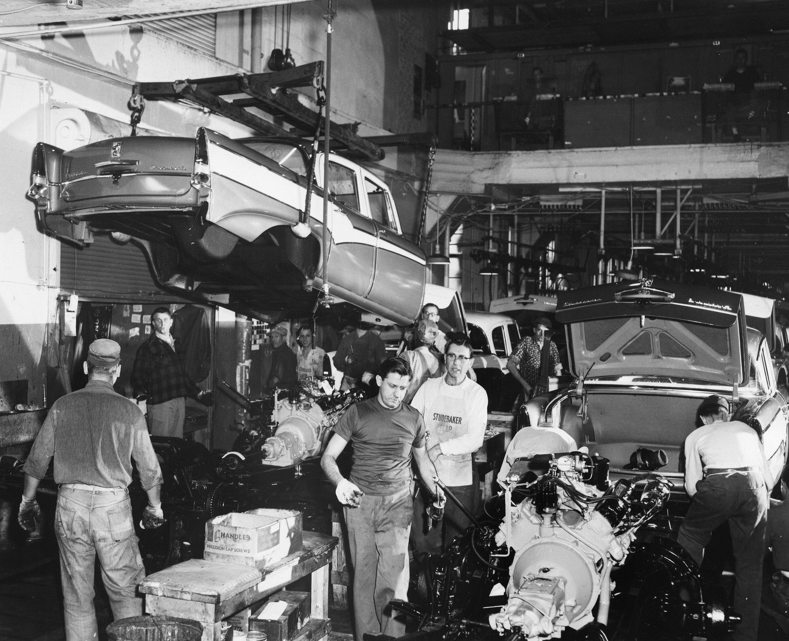 1956 Studebaker Assembly Line Body droping to Chassis 8 x 10 Photograph ...
