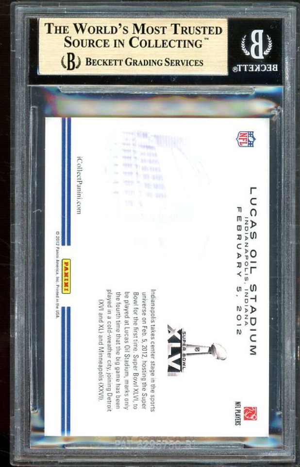 Lucas Oil Stadium Patch Card 2012 Panini Super Bowl XLVI #SB46 BGS 9.5 ...