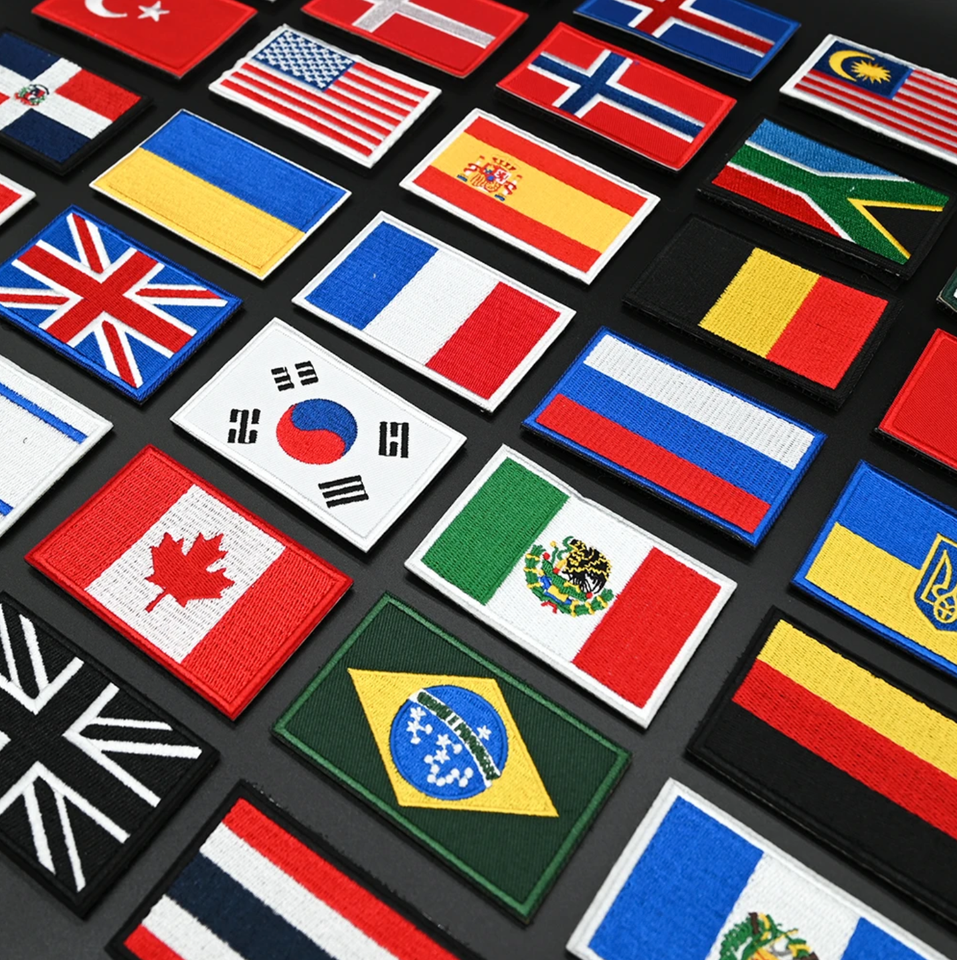 National Flags Official VELCRO® Patch Embroidered Quality Travel ...