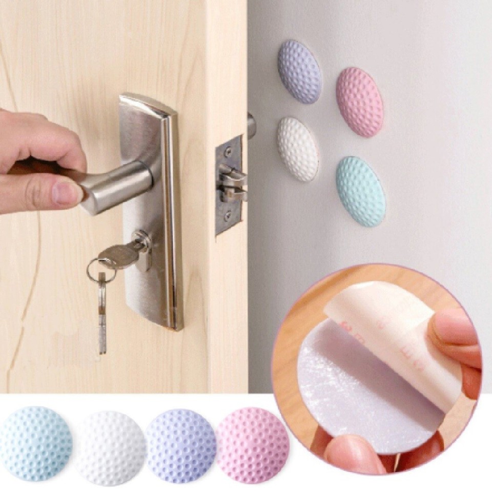 4-Pack Wall Protector Pads – Self-Adhesive Rubber Door Handle Bumper ...