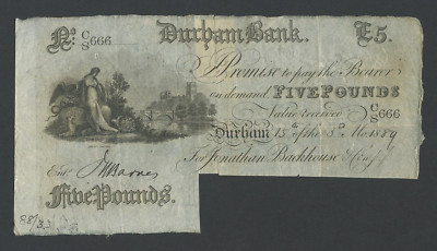 ENGLAND £5 note 1889 Durham Provincial Banknotes | eBay UK