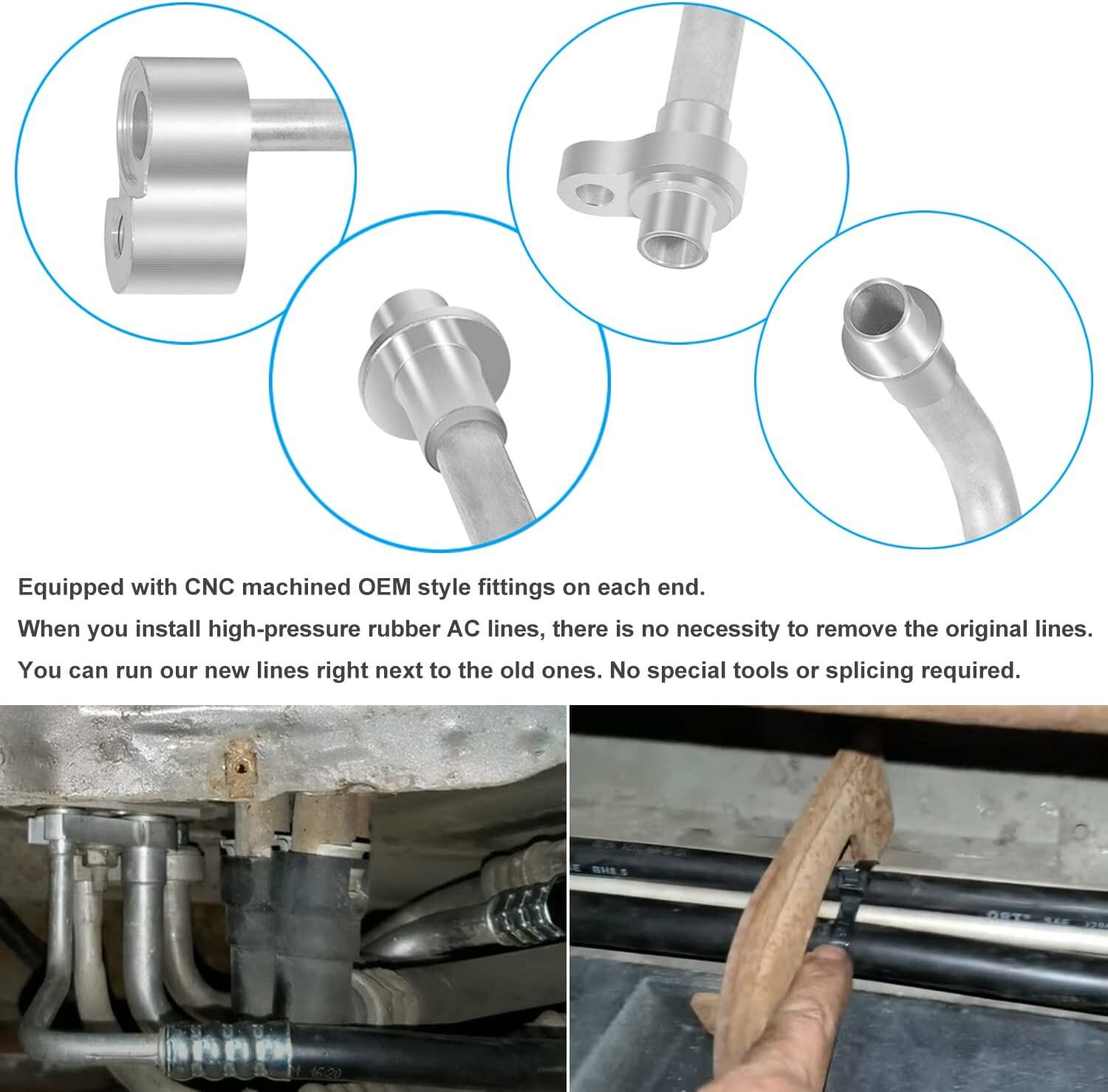 SU33468 Rear AC Line Set for 07-14 Chevy Suburban Yukon XL Rear Aux AC ...