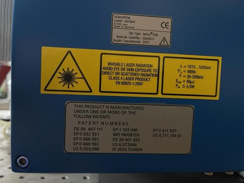 jenoptik jenlas D2.fs femtosecond ultrafast laser 4w+ 40uj 350fs ...
