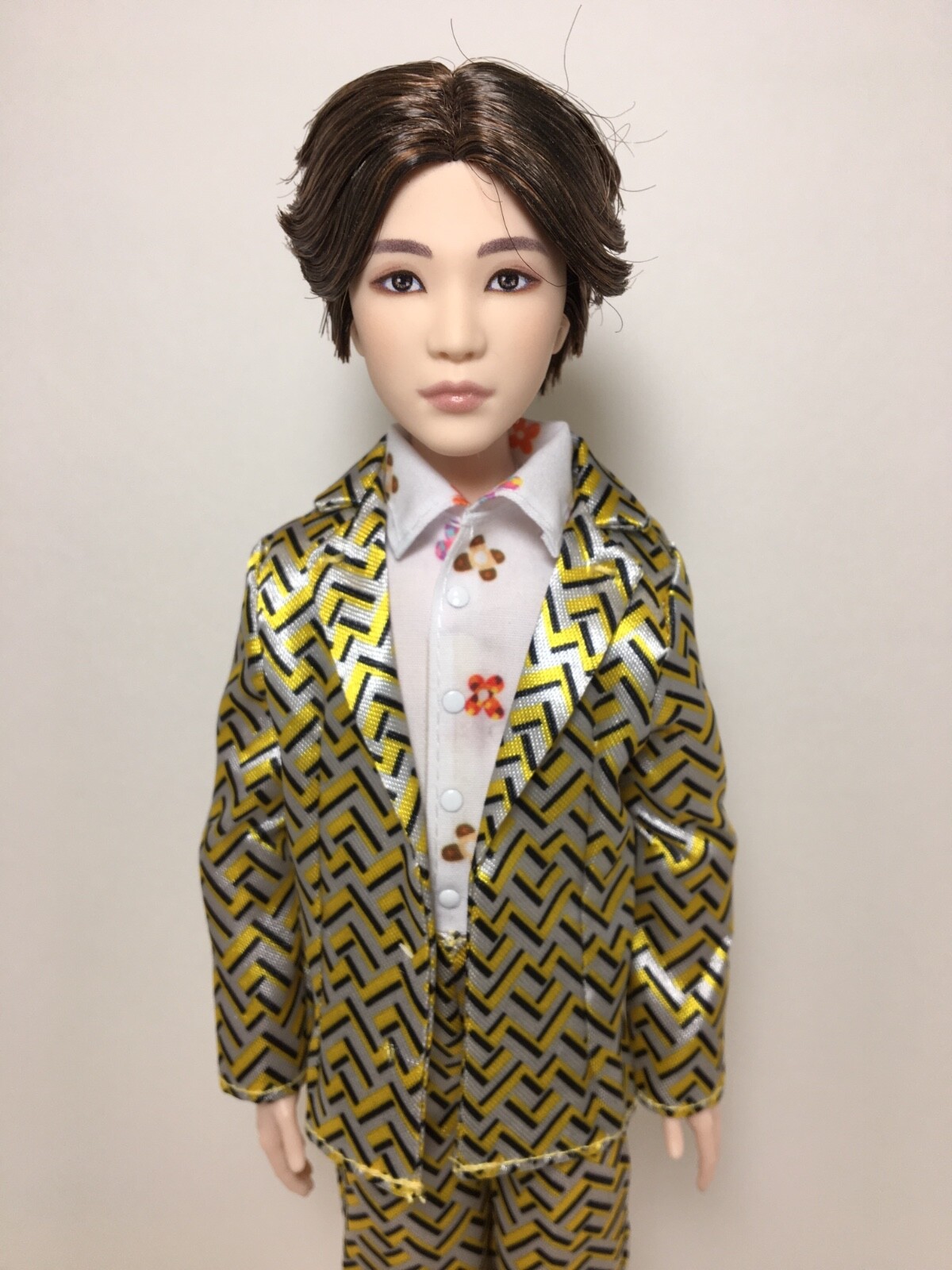 BTS Suga Doll Korean Boy Band Idol Wearing Gold & Silver Suit Mattel K ...