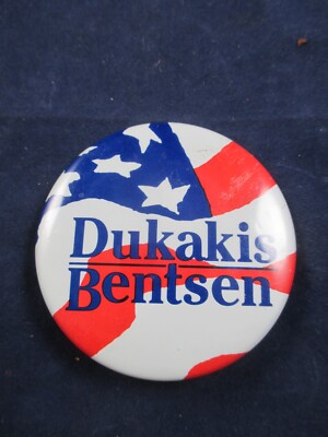 1988 Presidential Candidate Dukakis and Running Mate Bentsen Political ...