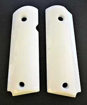 GRIPS 1911 FAUX IVORY SMOOTH FULL SIZE fits GOVT KIMBER SIG SPRINGFIELD ...
