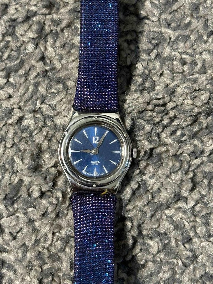 Swatch Irony Stainless Steel Case Swiss Made Watch Blue Purple Band ...