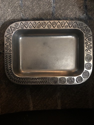 WILTON ARMETALE Reggae PEWTER Rectangle Serving Tray Platter 13.75” X 9 ...
