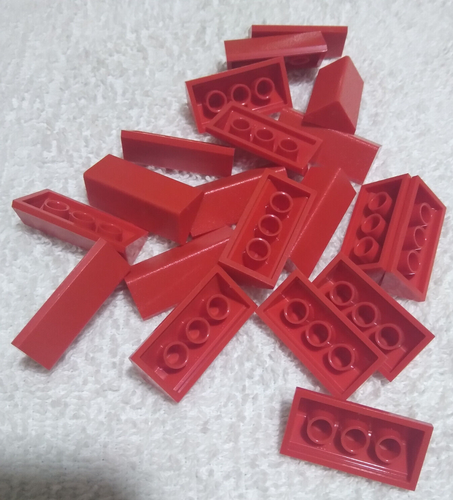 E-1 Lego Lot 20 Red Slope Double 2 x 4 3041 Creator Basic Building 9356 ...