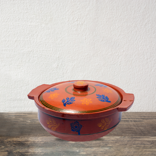 Handmade Clay Wok with Lid - Glazed Terracotta Curry Pot, Handcrafted ...