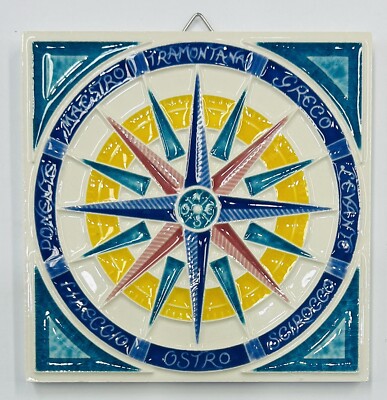 Vietri Ceramics 4x4’’ Compass Tile Made/painted by hand in Italy | eBay