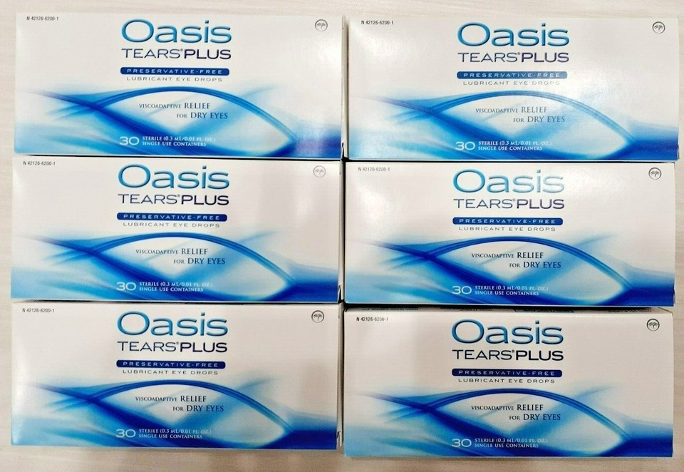 AUTHENTIC & NEW - OASIS TEARS PLUS - EYE DROPS - DRY EYES (30 VIALS ...
