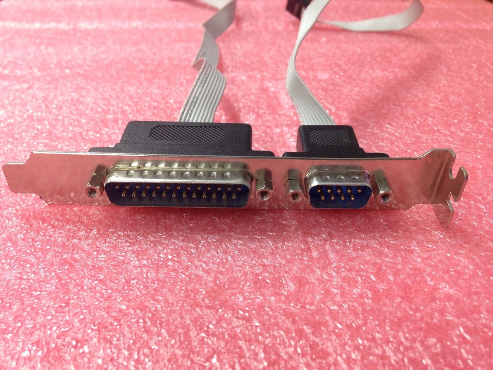 9-Pin & 25-Pin Serial Ports RS-232 Computer Bracket W Ribbon Cable, NEW ...