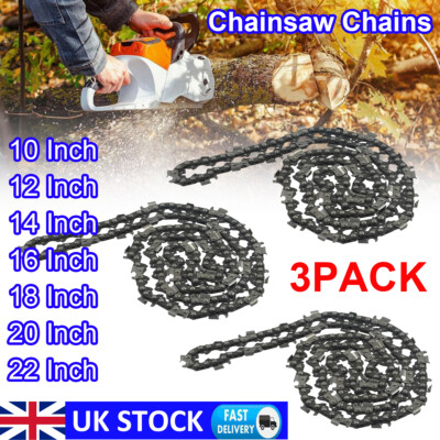 3PCS Semi Chisel Chainsaw Chain Blade 10" 12" 14" 16" 18" 20" 22 Inch ...