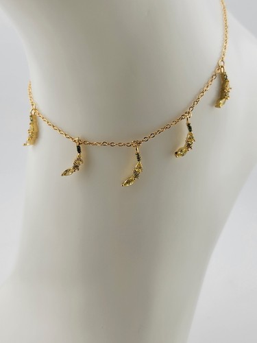 HOT 18k Real Gold Plated Colorful Zircon Banana Fruit Anklet. | eBay