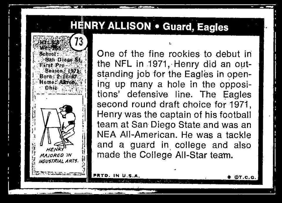1972 Topps #73 Henry Allison VG | eBay
