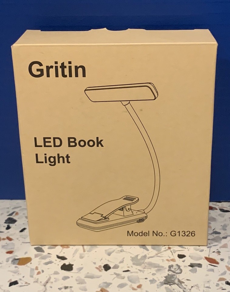 Gritin 19 LED-C Rechargeable Black Clip On Book Light | eBay