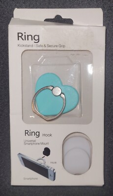 Blue Heart Phone Ring/Kickstand with Mounting Hook | eBay