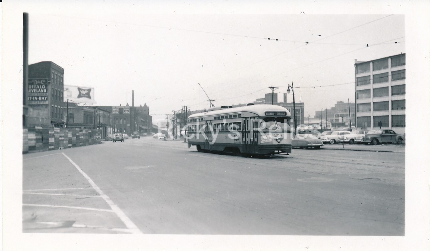 B&W Photo DSR #236 Department of Street Railways Detroit 1940s Woodward ...