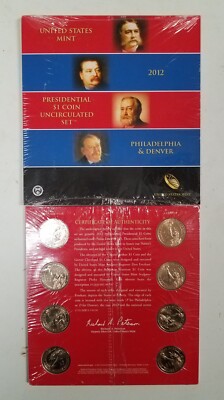 SS0812MDBBFO U.S. MINT 8 COIN YEAR 2012-P D MINT STATE PRESIDENTIAL ...