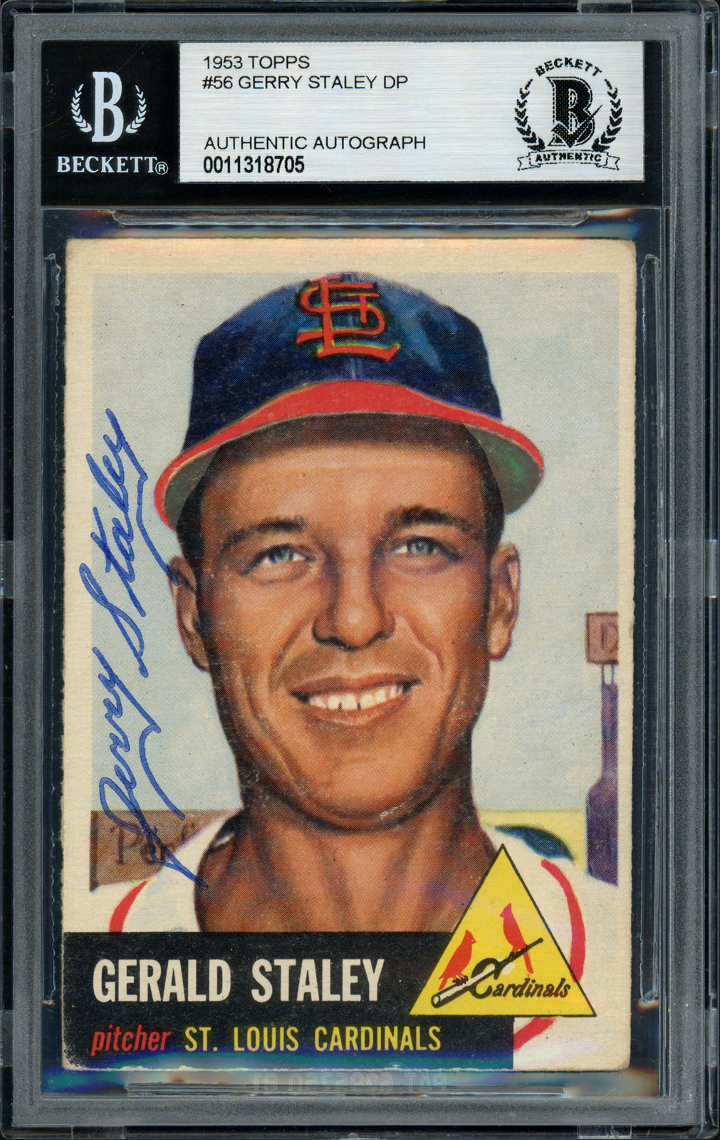 Gerry Staley Autographed Signed 1953 Topps Card #56 Cardinals Beckett ...
