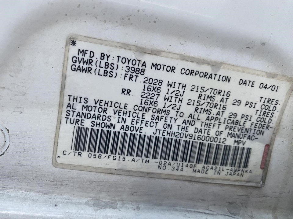 Driver Left Side View Mirror Power Non-heated Fits 01-03 RAV4 27263263 ...