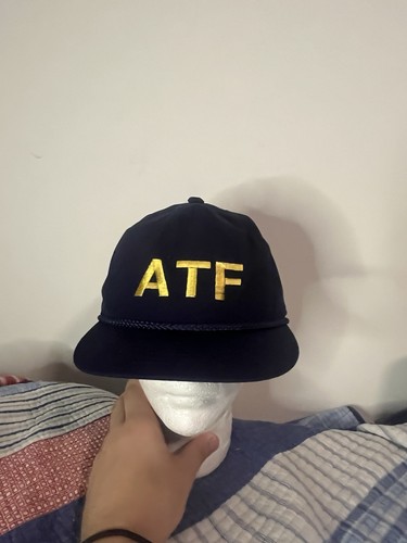 Vintage ATF Hat Snapback Cap Navy Blue Gold Embroidered Rope Law ...
