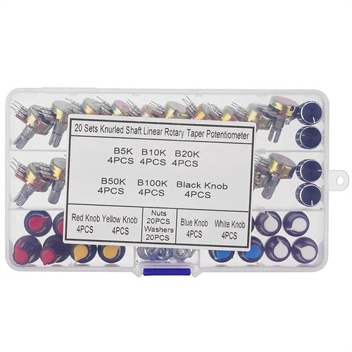 WH148 Potentiometer Kit 15MM B5K 10K 20K 50K 100K With Knob Boxed | eBay