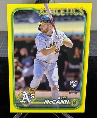 Kyle McCann Yellow Rookie RC 2024 Topps Update Card #US37 Oakland Athletics | eBay
