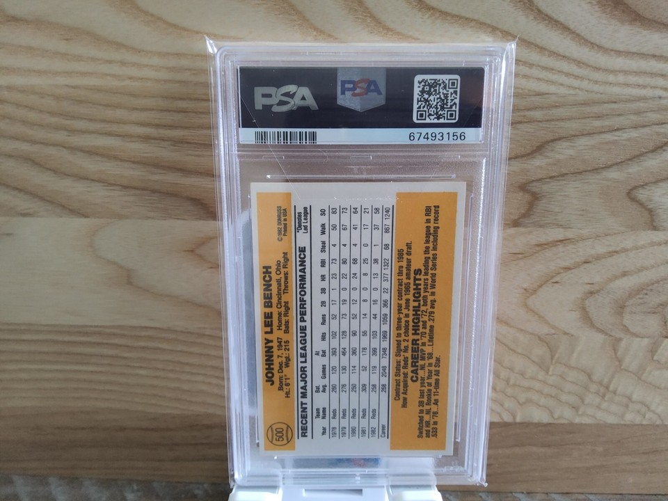 1983 Donruss - #500 Johnny Bench PSA 8 | eBay