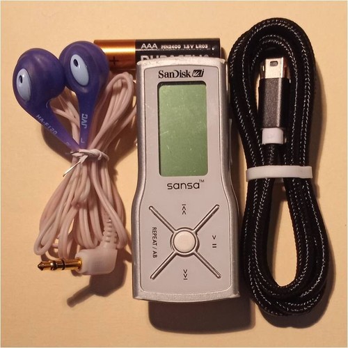 SanDisk Sansa m240 1GB Silver MP3 Player bundled (See Description ...