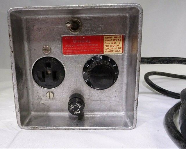 Lutron Electronics SPEEDIAL Motor Speed Control Model Mk-10 Ca Smb1a ...