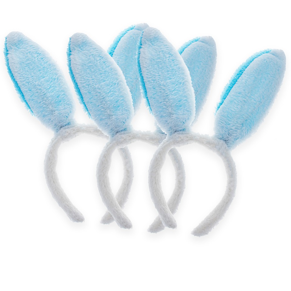 Set of 3 Blue Fabric Bunny Ear Headbands, Each 11.7 Inches | eBay