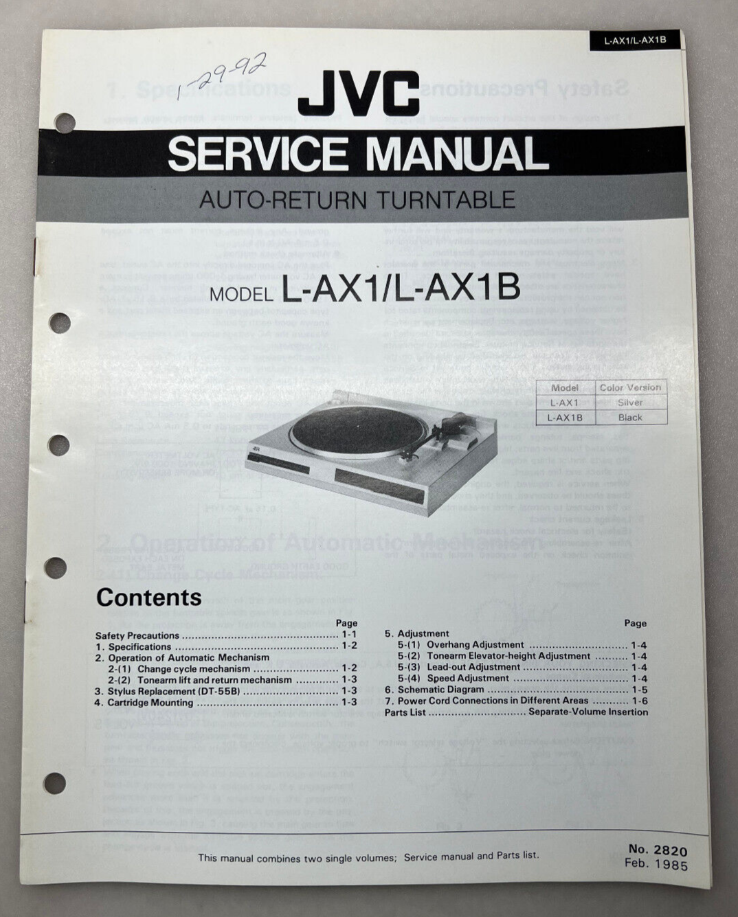 JVC L-AX1 Original Service Manual Free Shipping | eBay