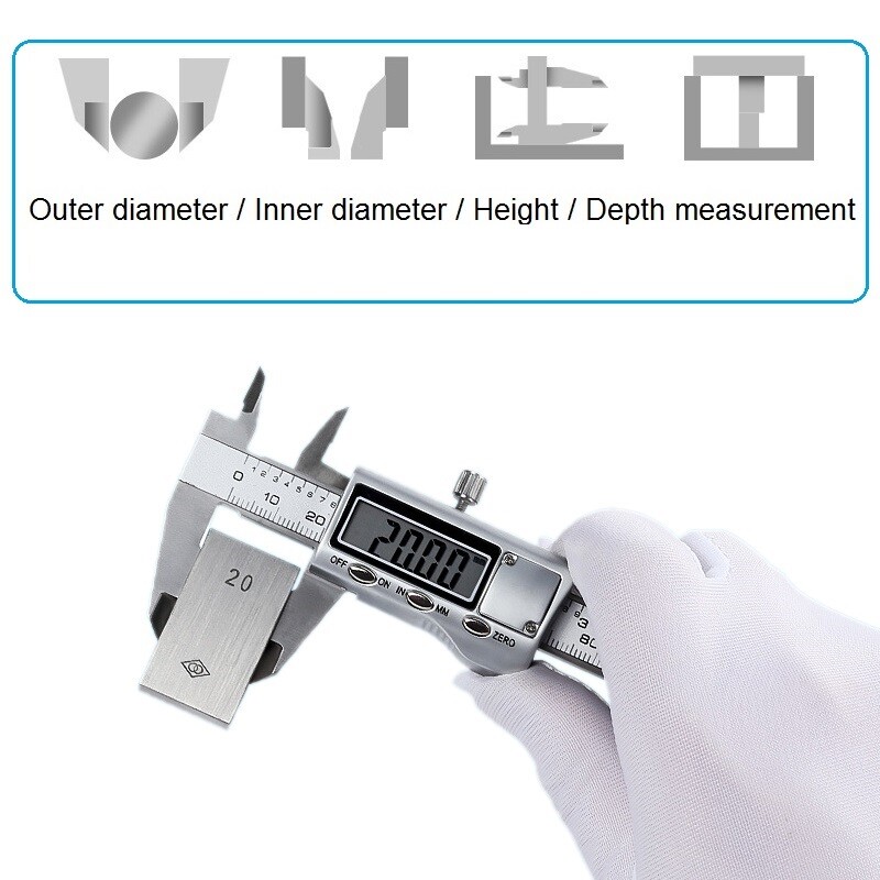 Vernier Calipers Stainless Steel w/ LCD Electronic Digital Display ...