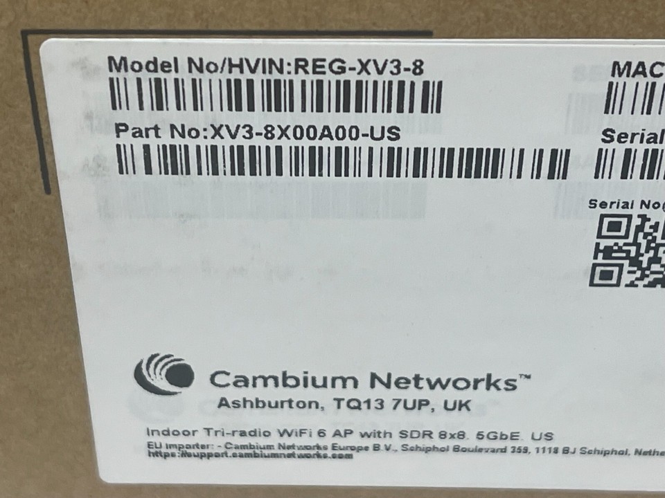 New XV3-8X00A00-US Cambium XV3-8 Wi-Fi 6 Indoor Enterprise Wireless ...