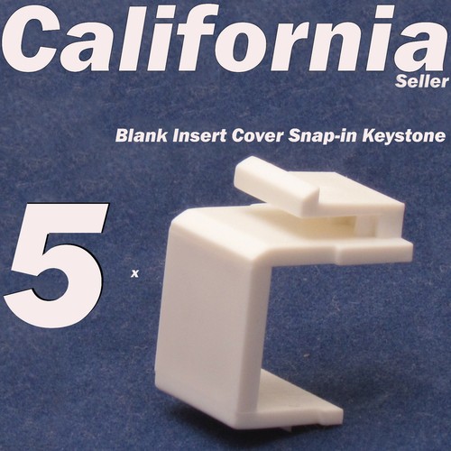 5 Keystone Blank Insert Cover Snap-in Wall Face Plate Hole Jack RJ45 ...