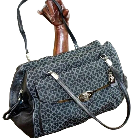 Coach Madison Madeline Black W/Gray Signature Small “… - Gem