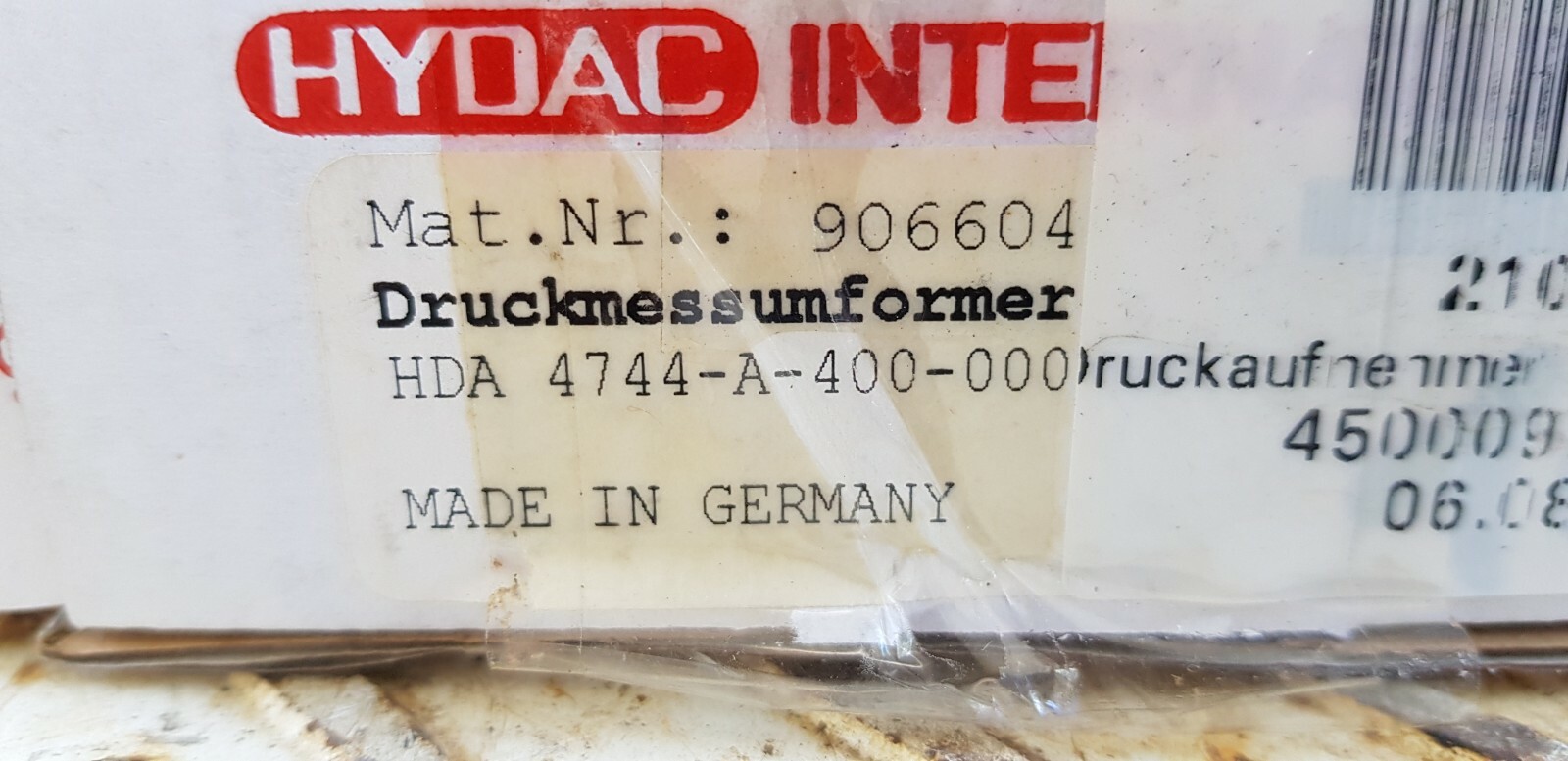 HYDAC Pressure Sensors HDA 4744-A-400-000 NEW | eBay