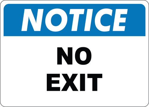 OSHA NOTICE: NO EXIT| Laminated Vinyl Decal Sticker Label | eBay