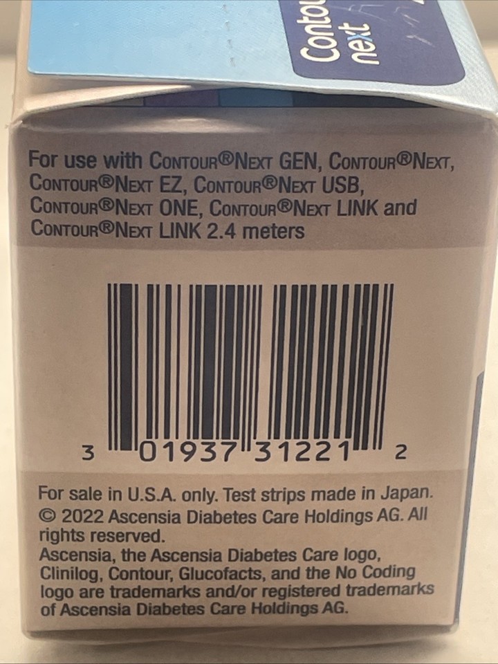 Contour Next Test Strips (Box of 100) Expiration Date: 07-31-26 | eBay
