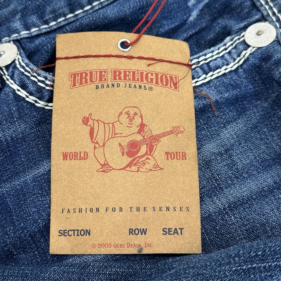 True Religion Straight Jeans Men 38x34 Blue Denim Ricky Big QT Straight ...